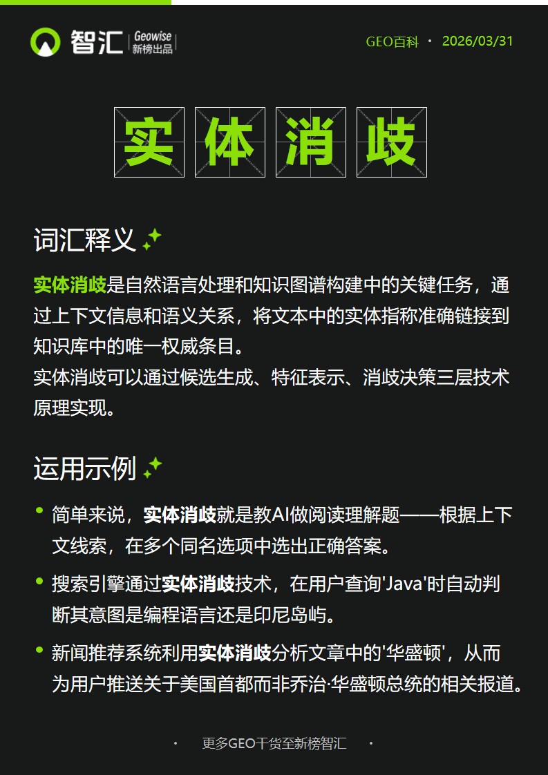 实体消歧 | 新榜智汇GEO词典 - 行业资讯 - 新榜智汇